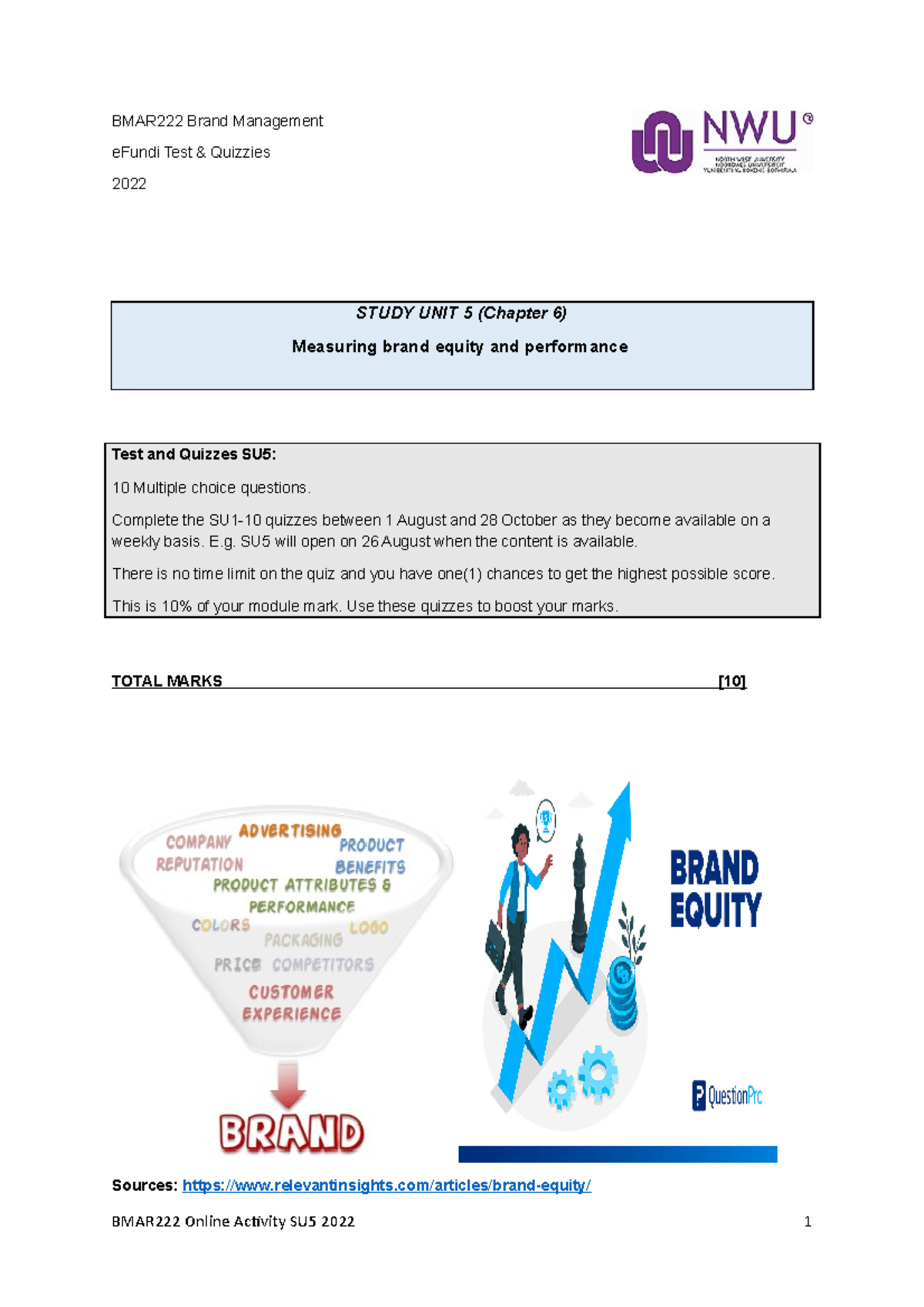 BMAR222 Attachment Study Unit 5 e Fundi online lesson Combined Final ...
