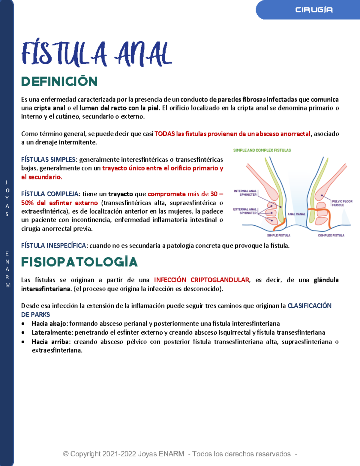 9. Fístula Perianal - Apunte de apoyo GPC - J O Y A S E N A R M FÍSTULA ...