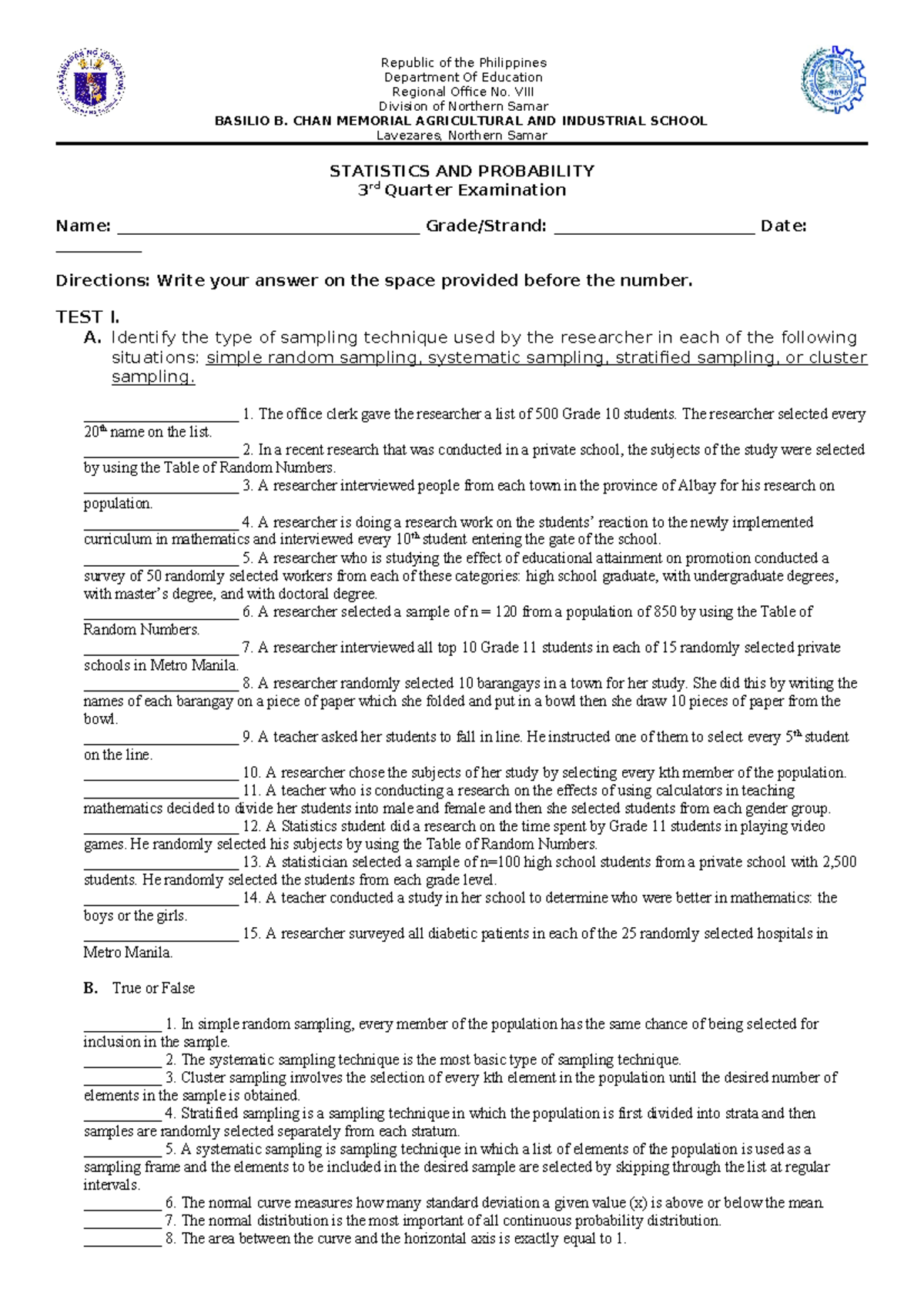 Activity game that require a cooperative learning - Republic of the ...