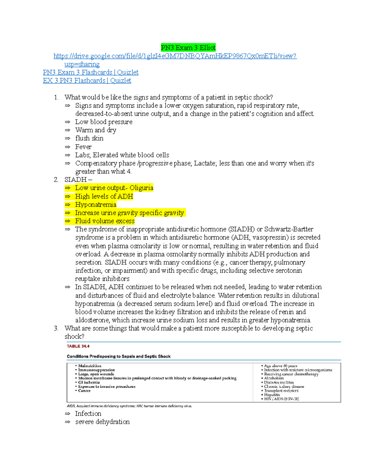 PN3 exam 3 Elliot word - PN3 exam 3- live review notes. - PN3 Exam 3 ...