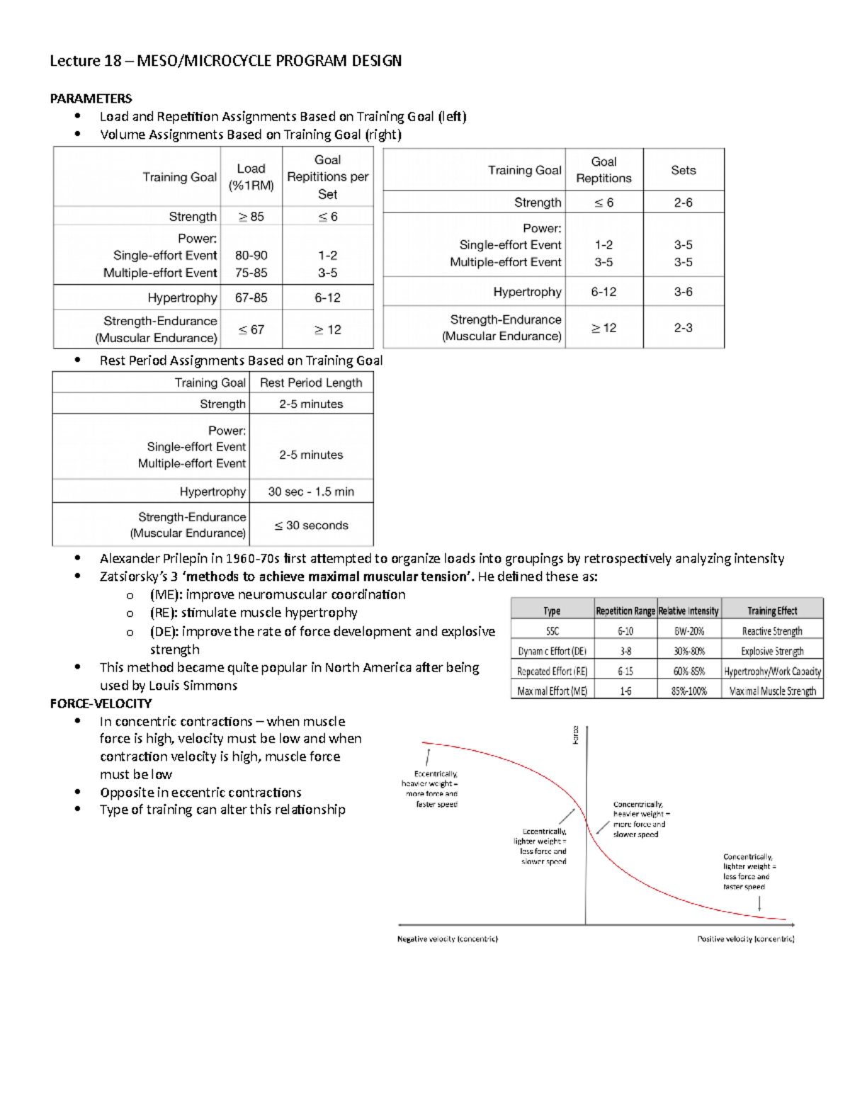 Lecture 18 - Summarized notes. - Lecture 18 – MESO/MICROCYCLE PROGRAM ...