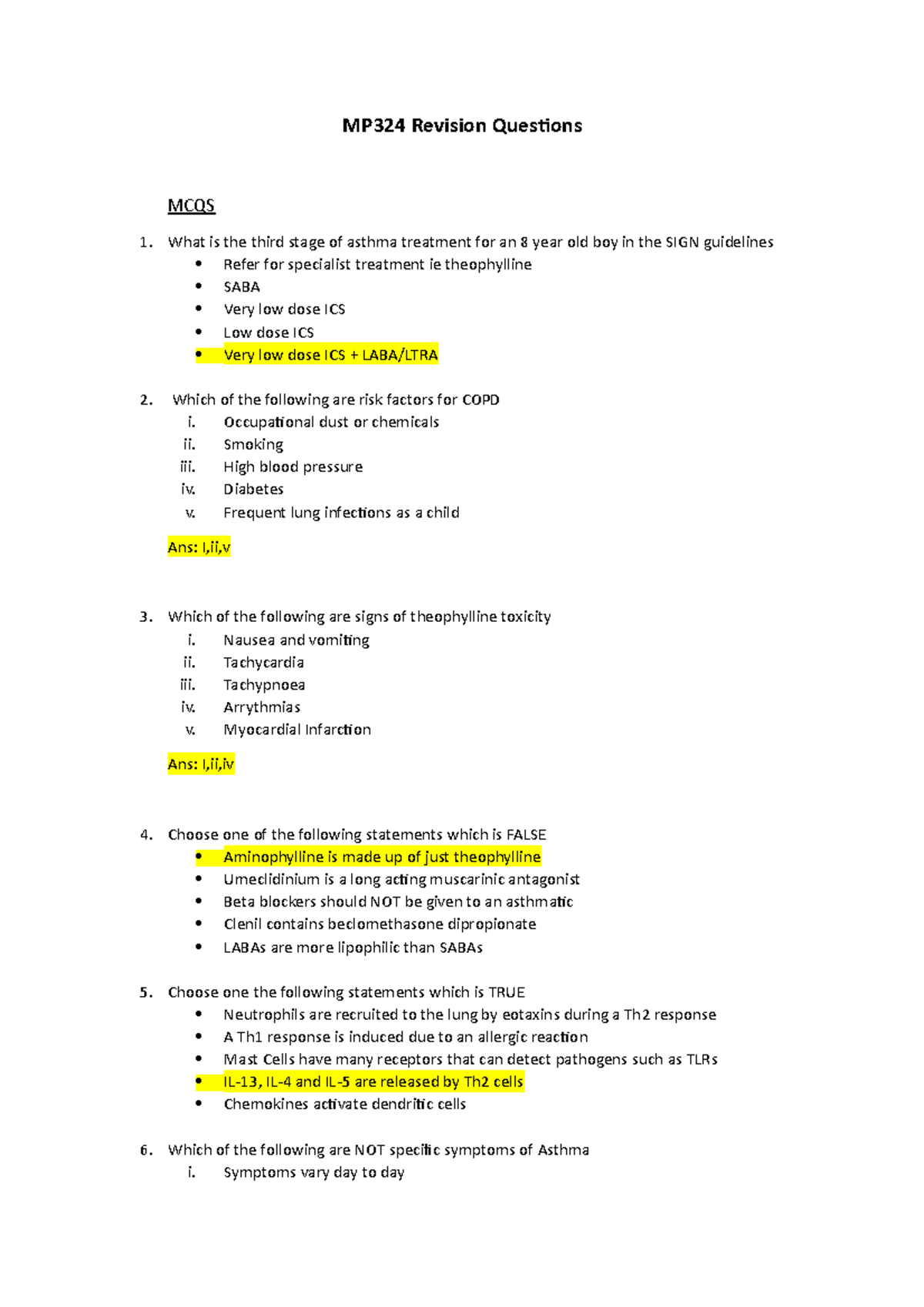 MP324 Revision Questions W/ answers - MP324 Revision Questions MCQS ...