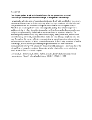 Self-Concept and Relational Communication Paper - Final Draft - Self ...