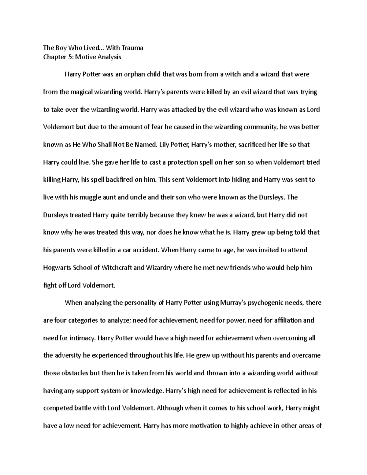 The Boy Who Lived Character Analysis - The Boy Who Lived... With ...