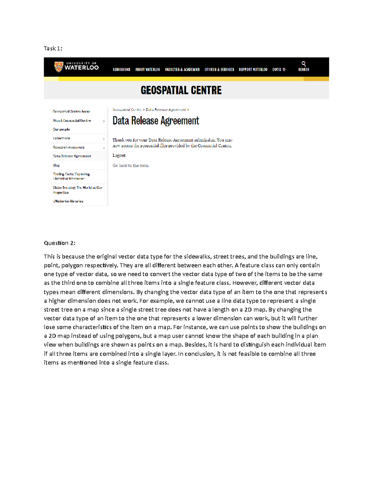 Lab 1 Report - Copy - GEOG 387 Assignment Answer - Task 1: Question 2 ...