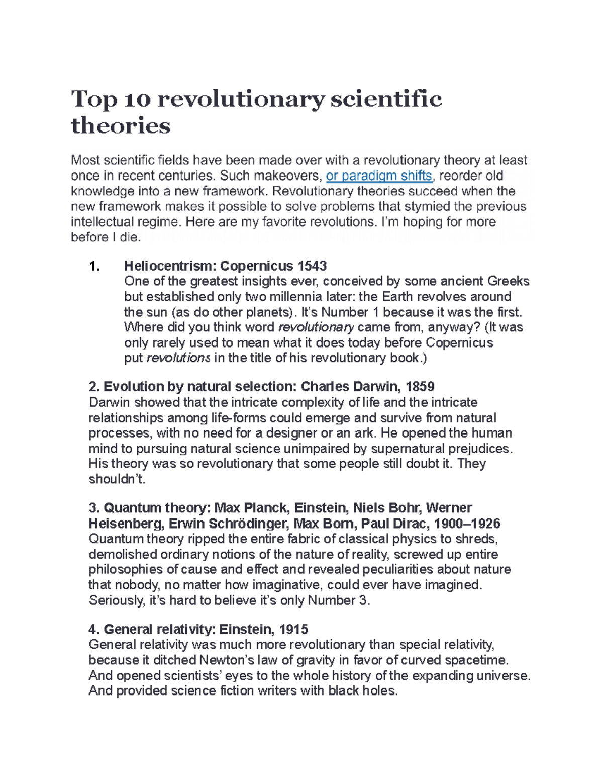 Top 10 revolutionary scientific theories - Heliocentrism: Copernicus ...