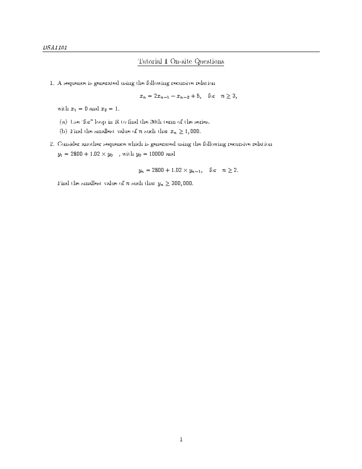 Tutorial 01 onsite - asdfasf - DSA Tutorial 1 On-site Questions A ...