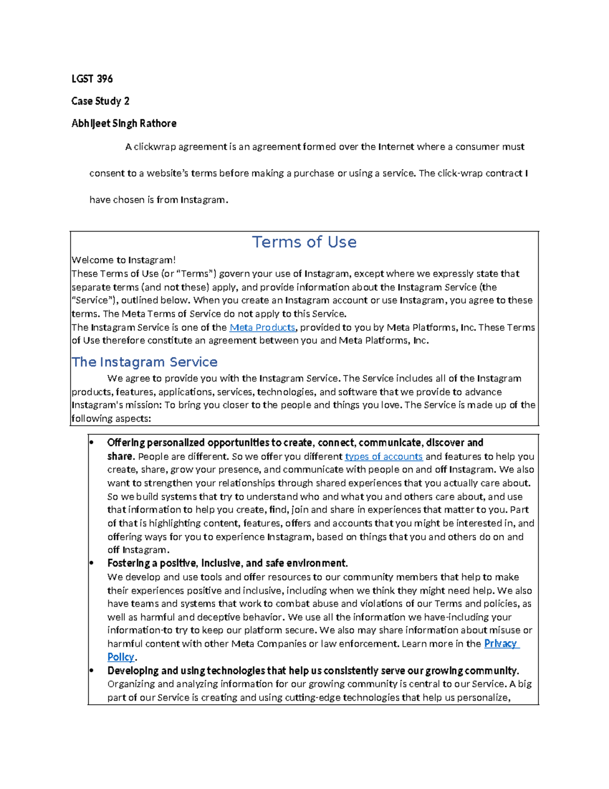 Abhijeetra 3647325 LGST369 Assignment 2 – Case Study Law Case Study 2 ...