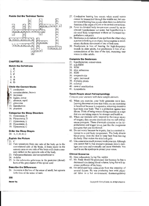 Answer Key 31-49 - Pathophysiology Book- McCance & Huether - NUR 325 ...