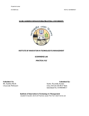 Kartik Chadha Ecoomerce FILE BBA108 - E-COMMERCE LAB PRACTICAL FILE ...