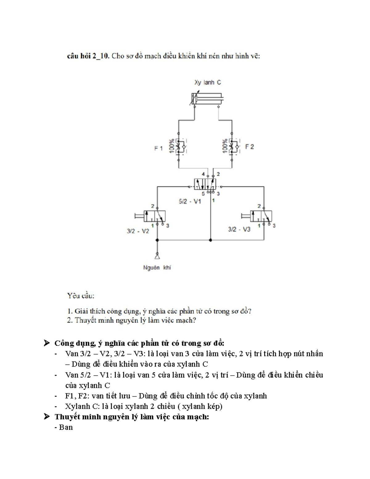 DẠNG 2 KHÍ NÉN ( TỪ 2 - vbnbv - tự động hóa - Công dụng, ý nghĩa các phần tử có trong sơ đồ ...