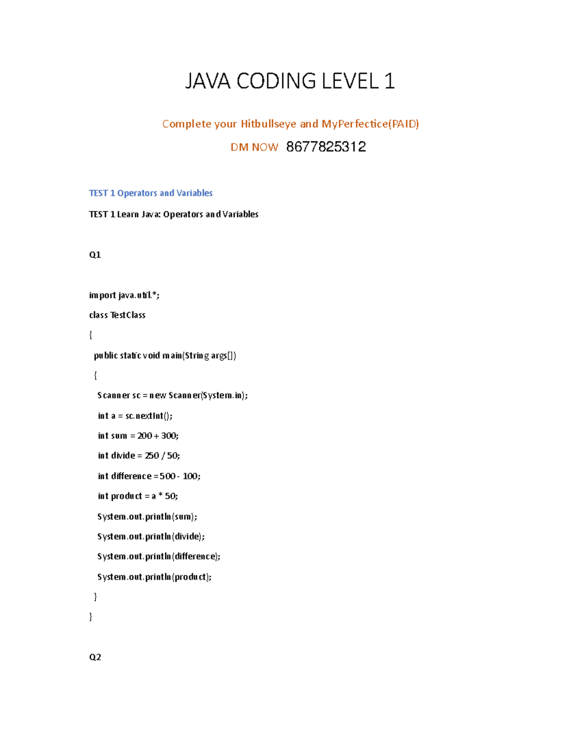 N2n Java Coding Lvl1 New Java Coding Level 1 Complete Your 8135