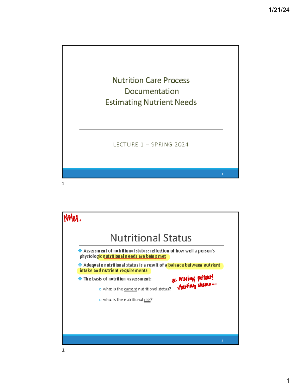 PDF document - ... - Nutrition Care Process Documentation Estimating ...