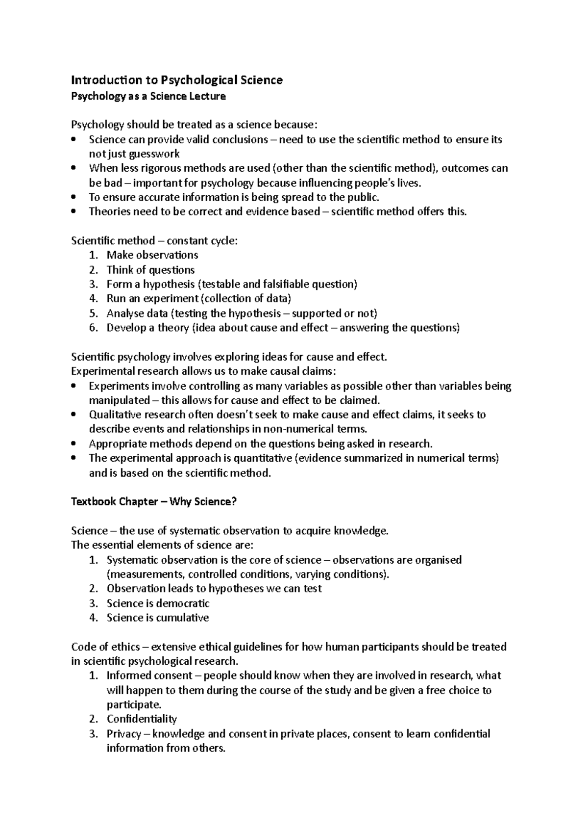 Week One Notes - Summary of all content from week - Introduction to ...