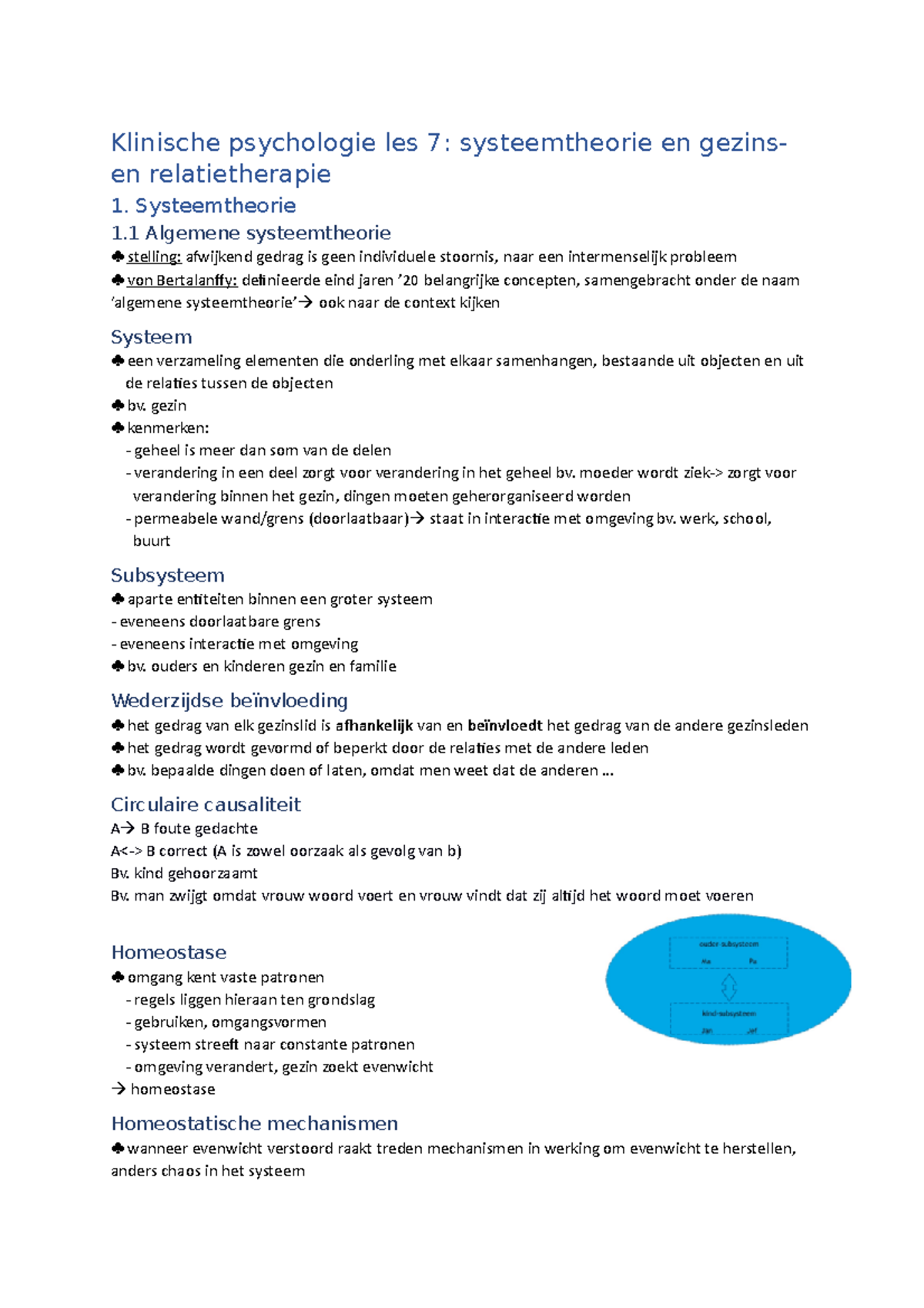 Les 7 systeemtheorie en gezins- en relatietherapie - Systeemtheorie 1 ...