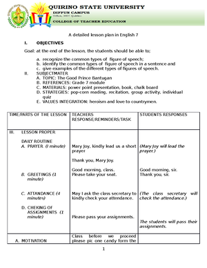 Daily Lesson Plan COT - for COT - Detailed Lesson Plan in AP I ...