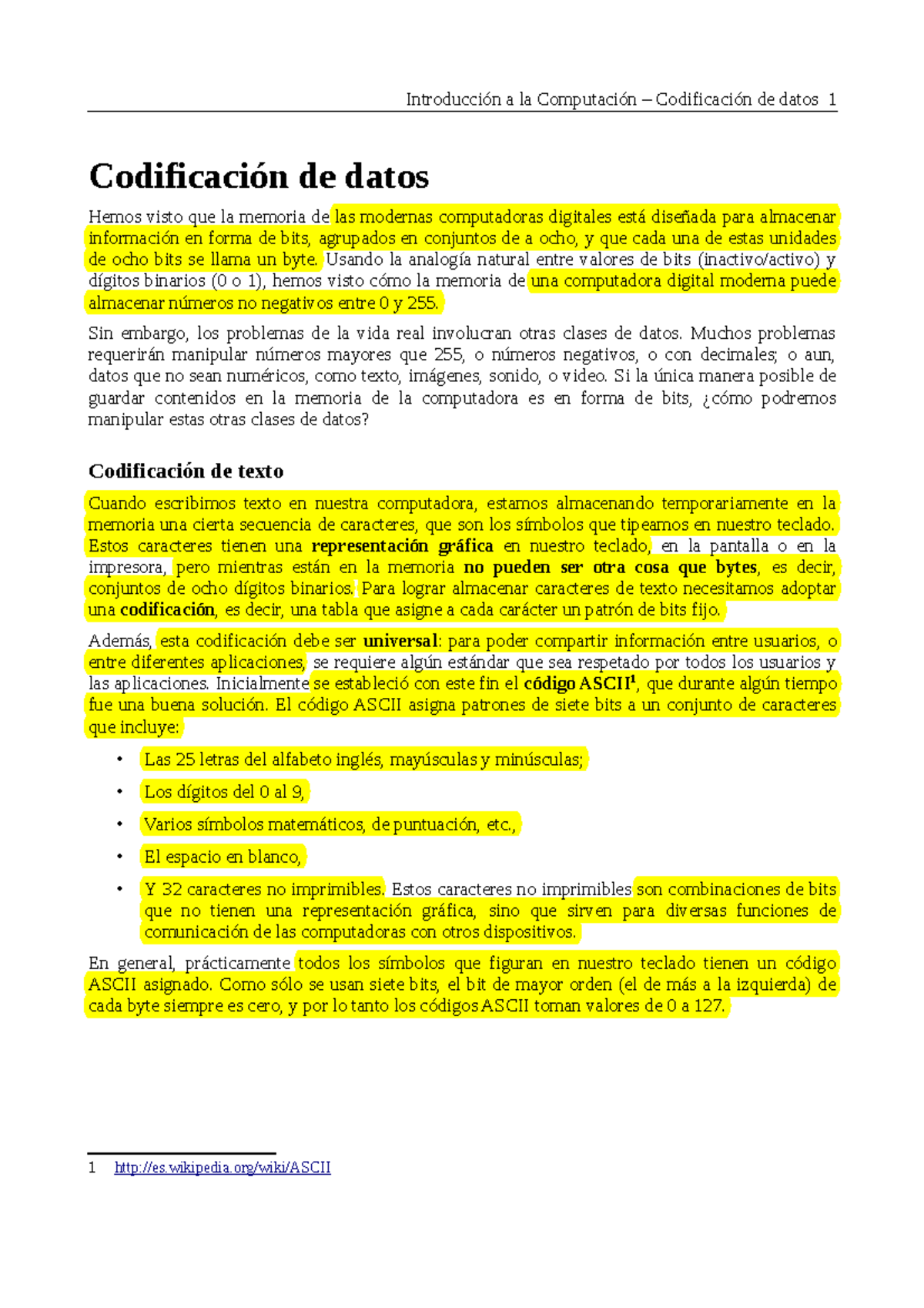 4. Codificación de datos - a la de datos 1 de datos Hemos visto que la ...