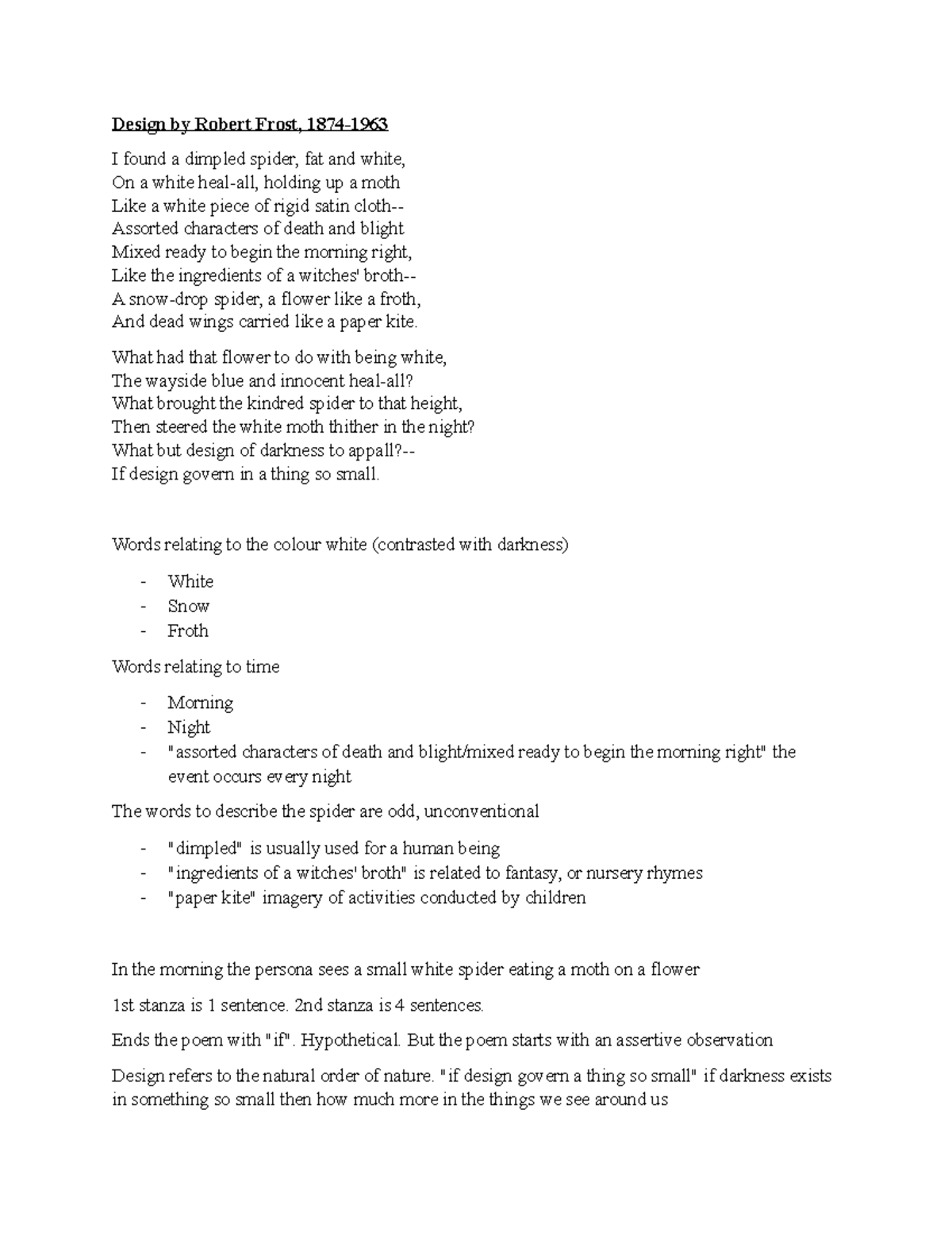 Design by Robert Frost - What had that flower to do with being white ...