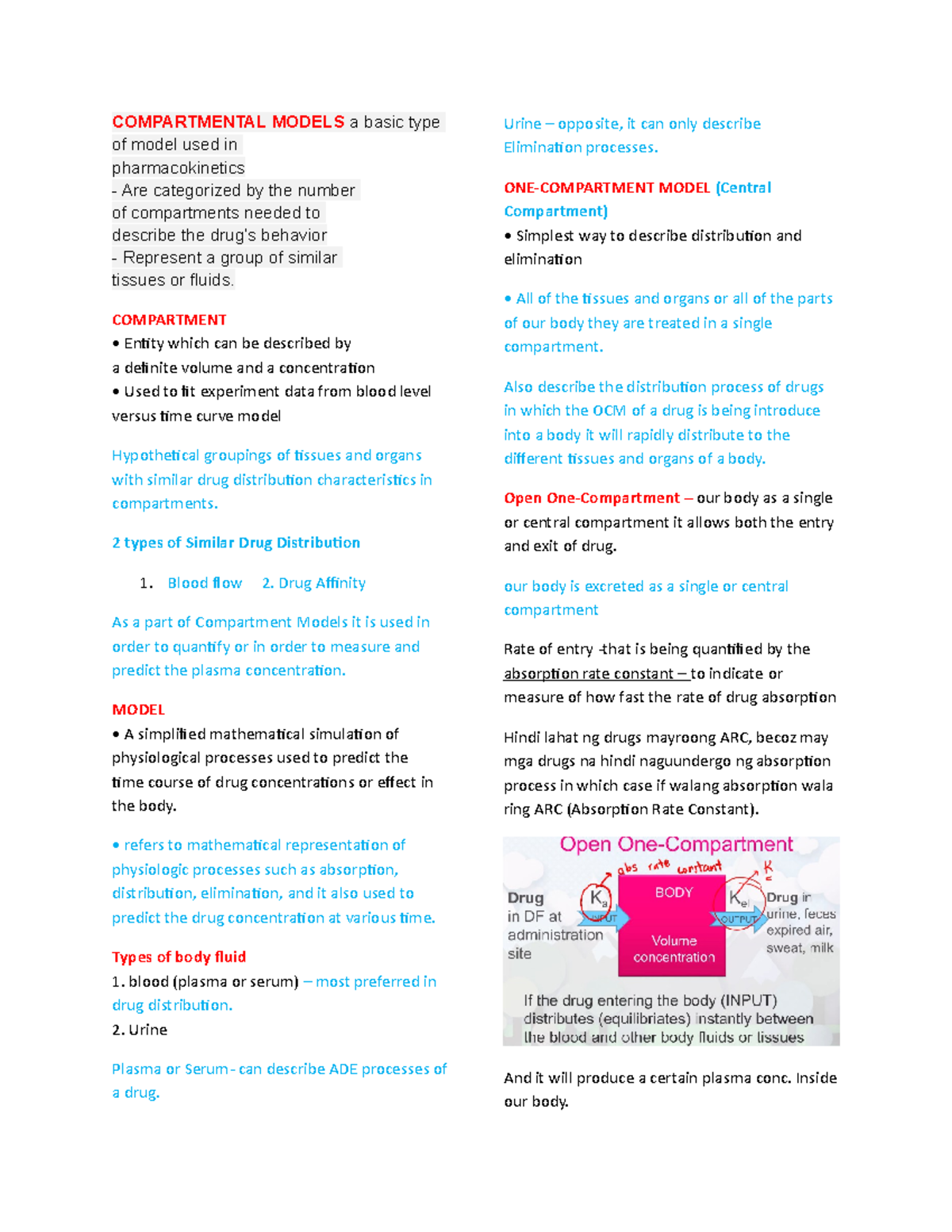 Compartments Model - PHBP - COMPARTMENTAL MODELS a basic type of model ...
