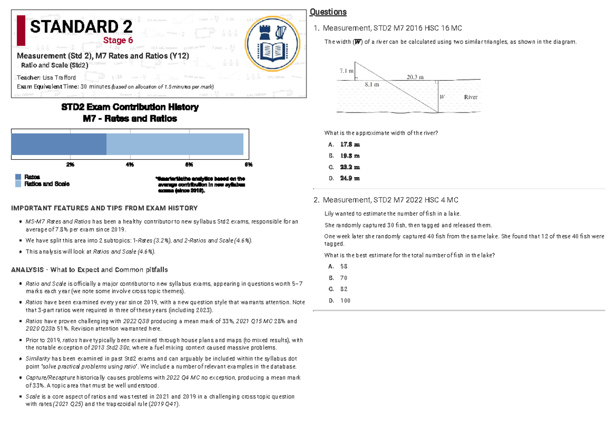 Ratio and Scale - sxdx - Measurement (Std 2), M7 Rates and Ratios (Y12 ...