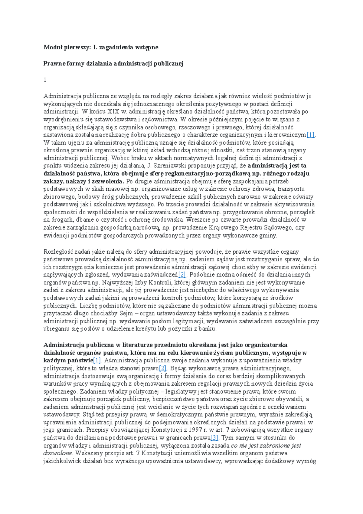 Legislacja administracyjna - Moduł pierwszy: I. zagadnienia wstępne ...