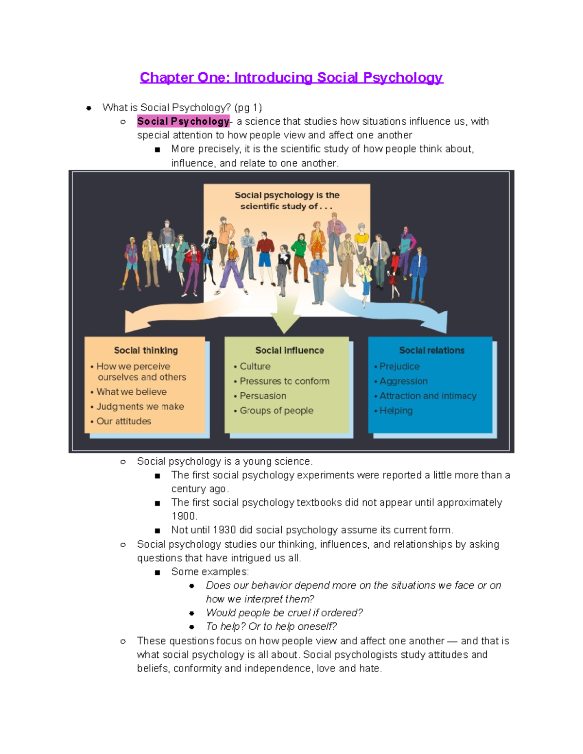 PSY 355 Chapter Notes - Theories of Social Psychology - Chapter One ...