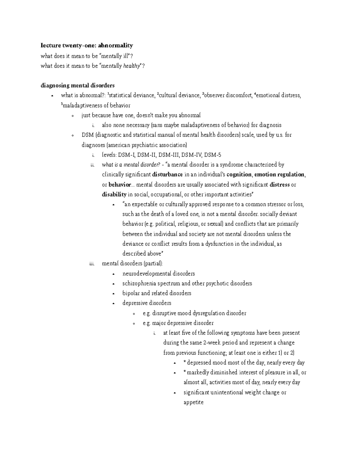 Lecture Twenty One Abnormality Lecture Twenty One Abnormality What Does It Mean To Be