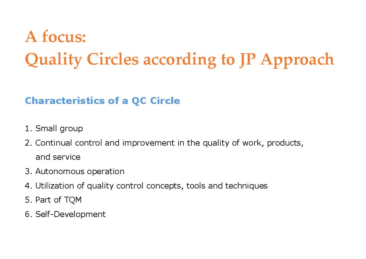 5 Quality Quality Circles 2021w - A focus: Quality Circles according to ...