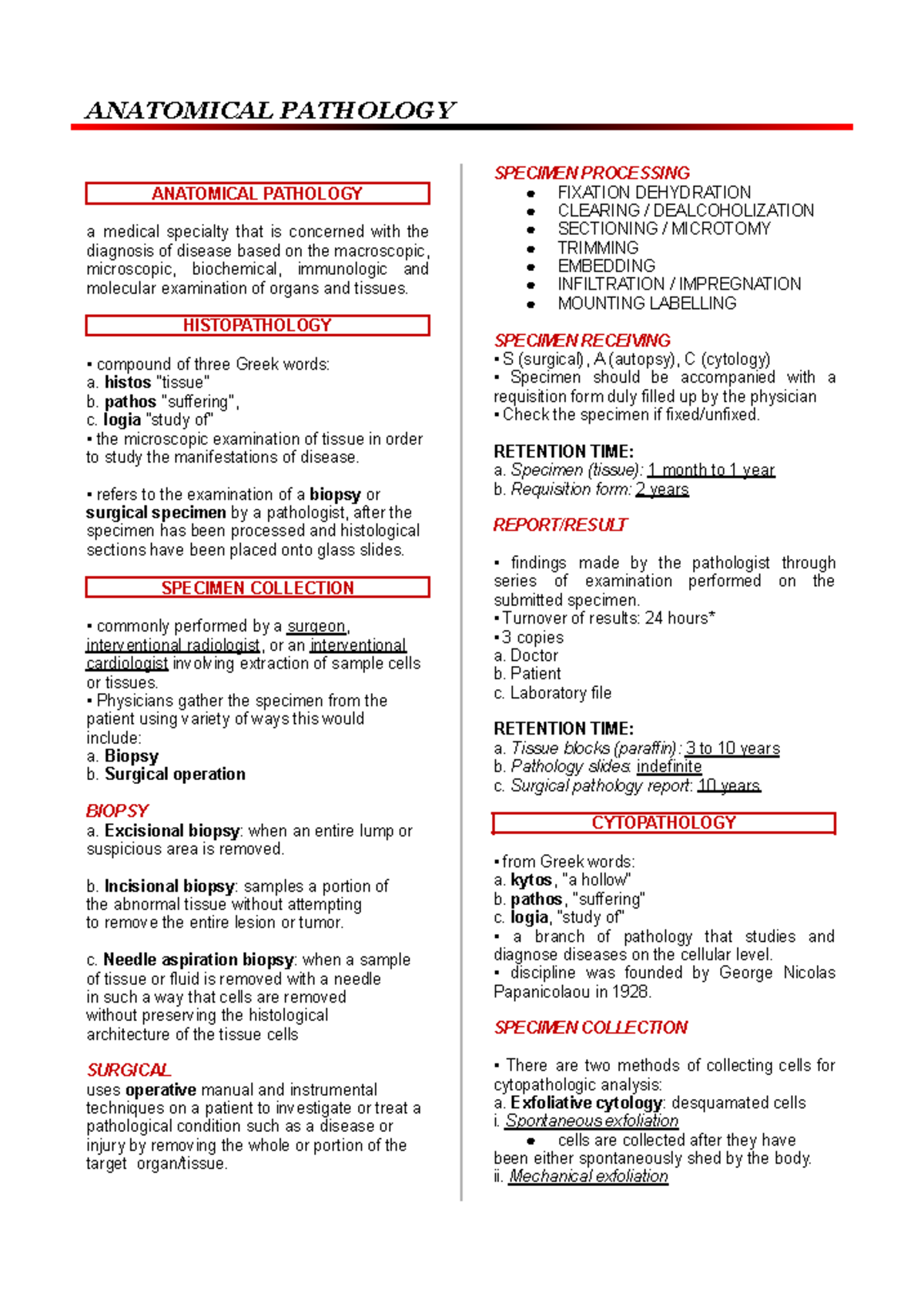 Anatomical- Pathology(1st YR) - ANATOMICAL PATHOLOGY ANATOMICAL ...