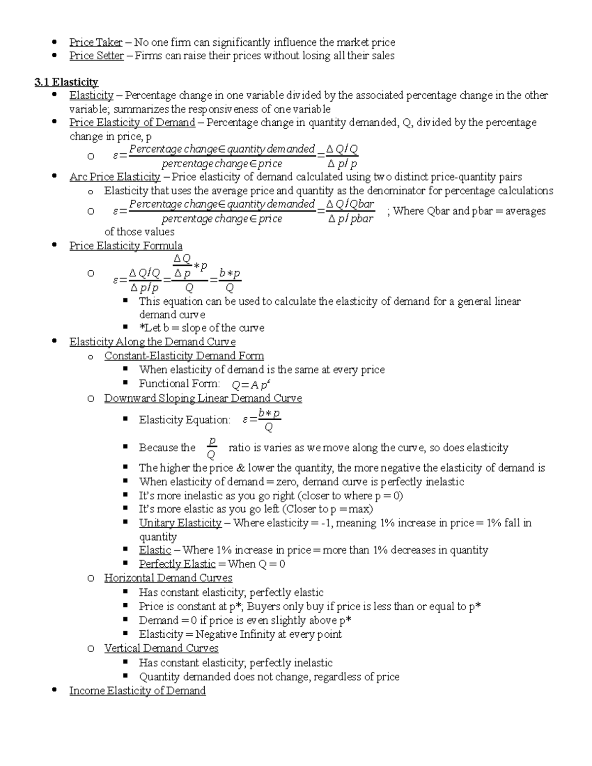 Chapter 3 - Empirical Methods for Demand Analysis - Price Taker No one ...
