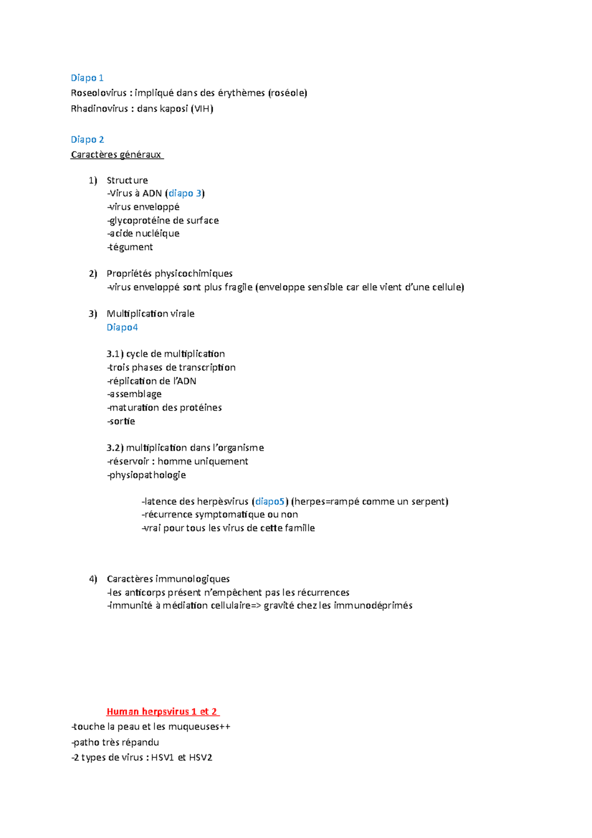 Virologie - Diapo 1 Roseolovirus : impliqué dans des érythèmes (roséole ...