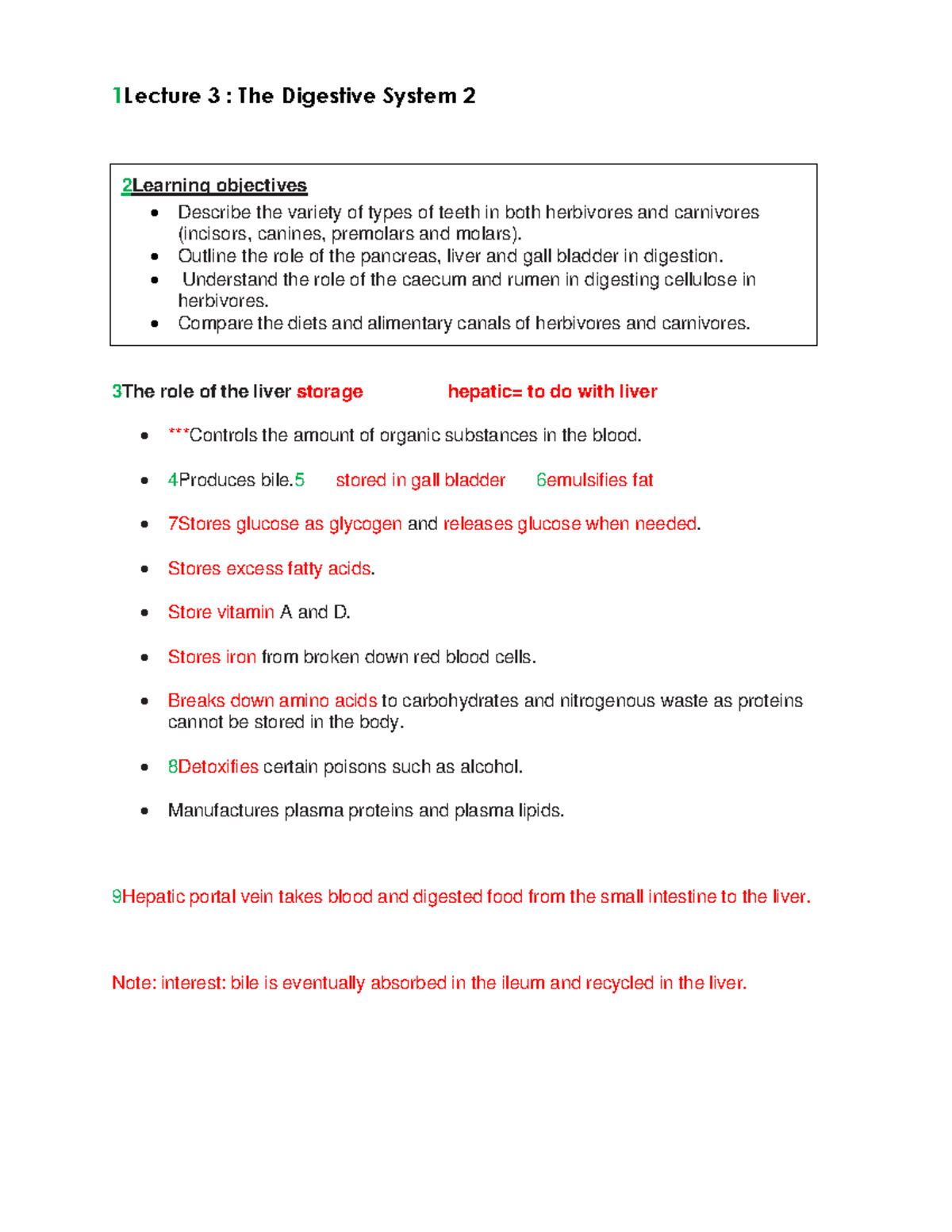 005 highlighted notes Lecture 3 - 1 Lecture 3 : The Digestive System 2 ...