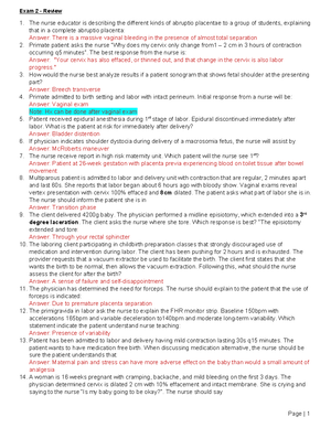 Exam 2 questions - NOTES - Questions Which assessment finding indicates ...