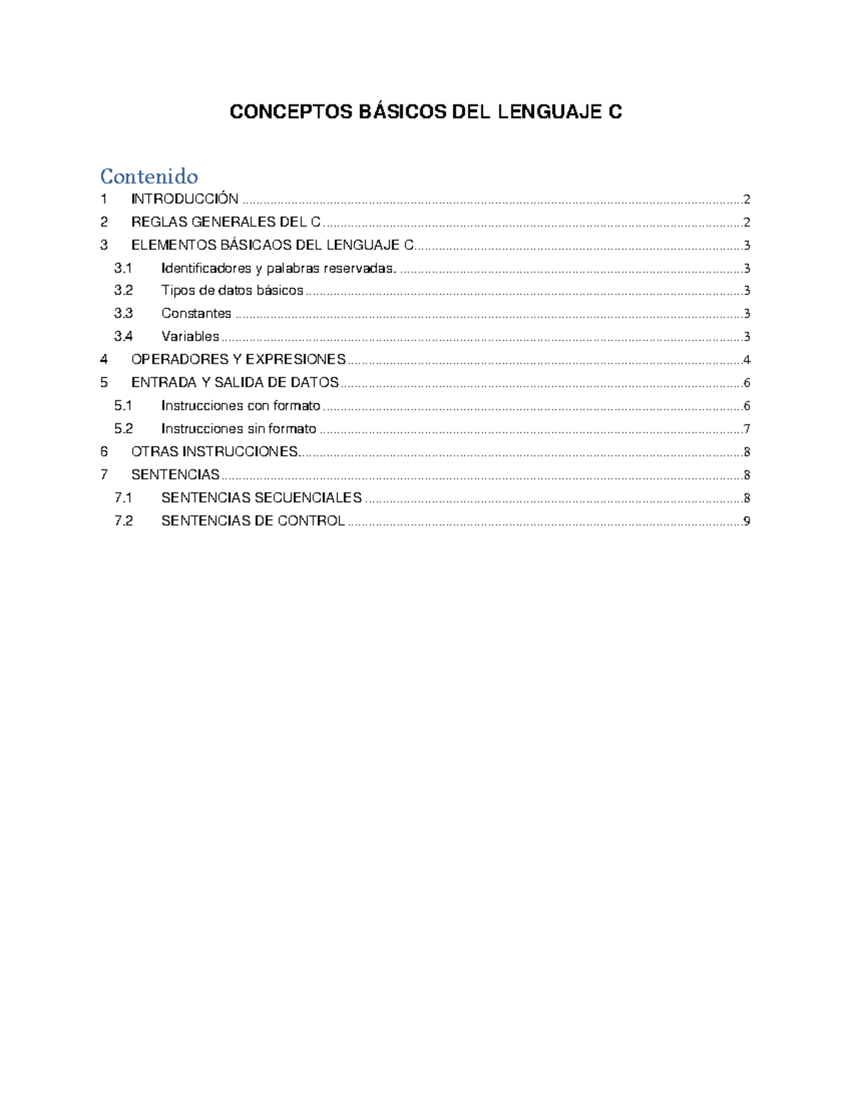 1. Conceptos Básicos Lenguaje C - DZ 2022 - CONCEPTOS BÁSICOS DEL LENGUAJE C 1 INTRODUCCIÓN ...