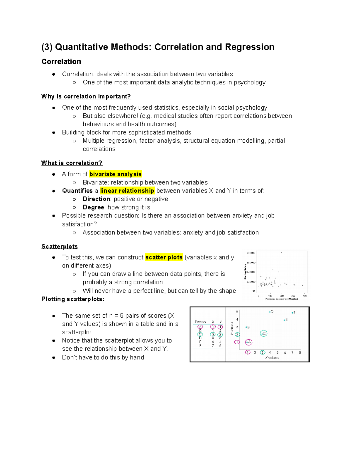 Lecture 3 - (3) Quantitative Methods: Correlation and Regression Correlation Correlation: deals ...