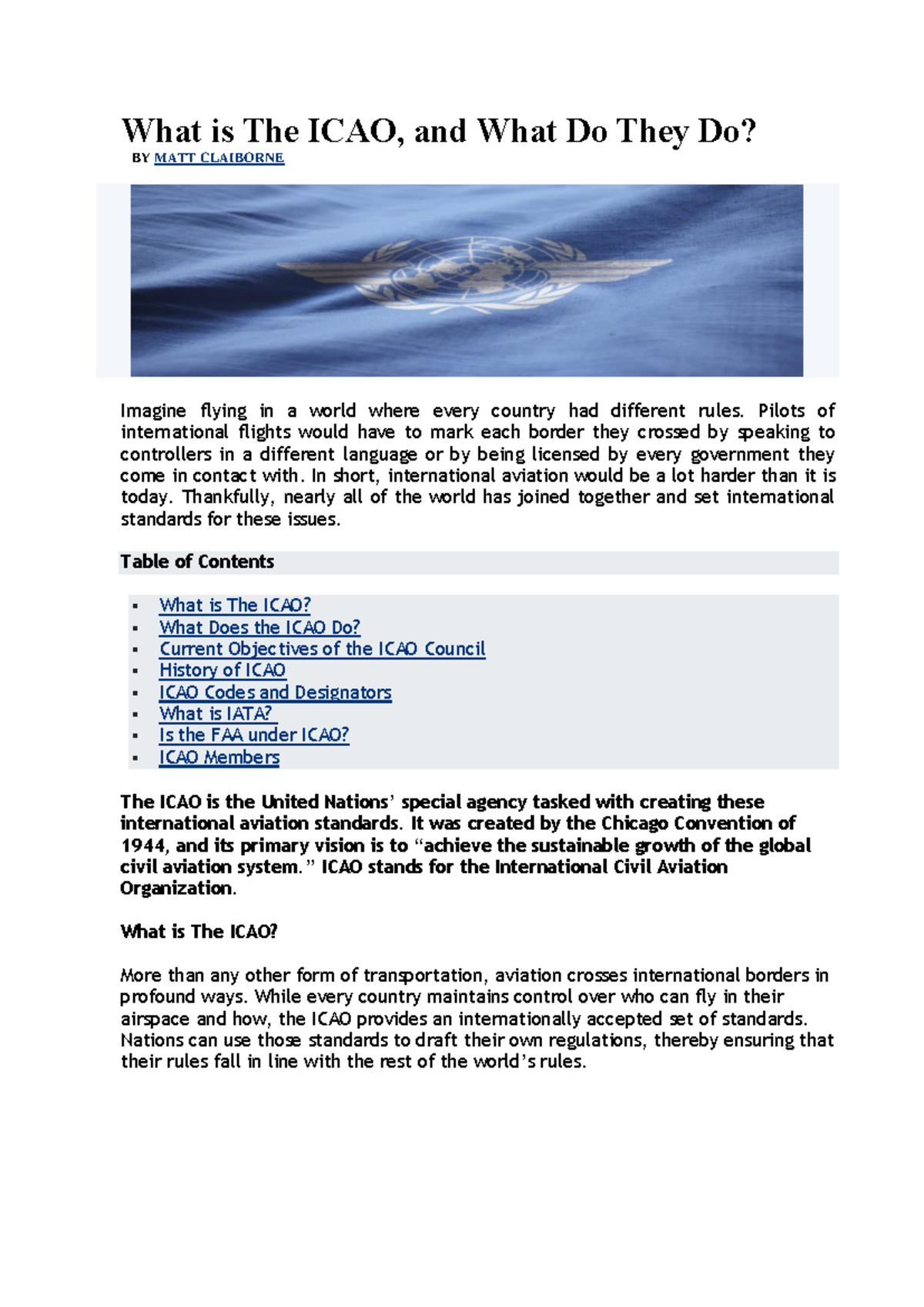 What is The ICAO - Resumen Aeronáutica Civil - What is The ICAO, and ...