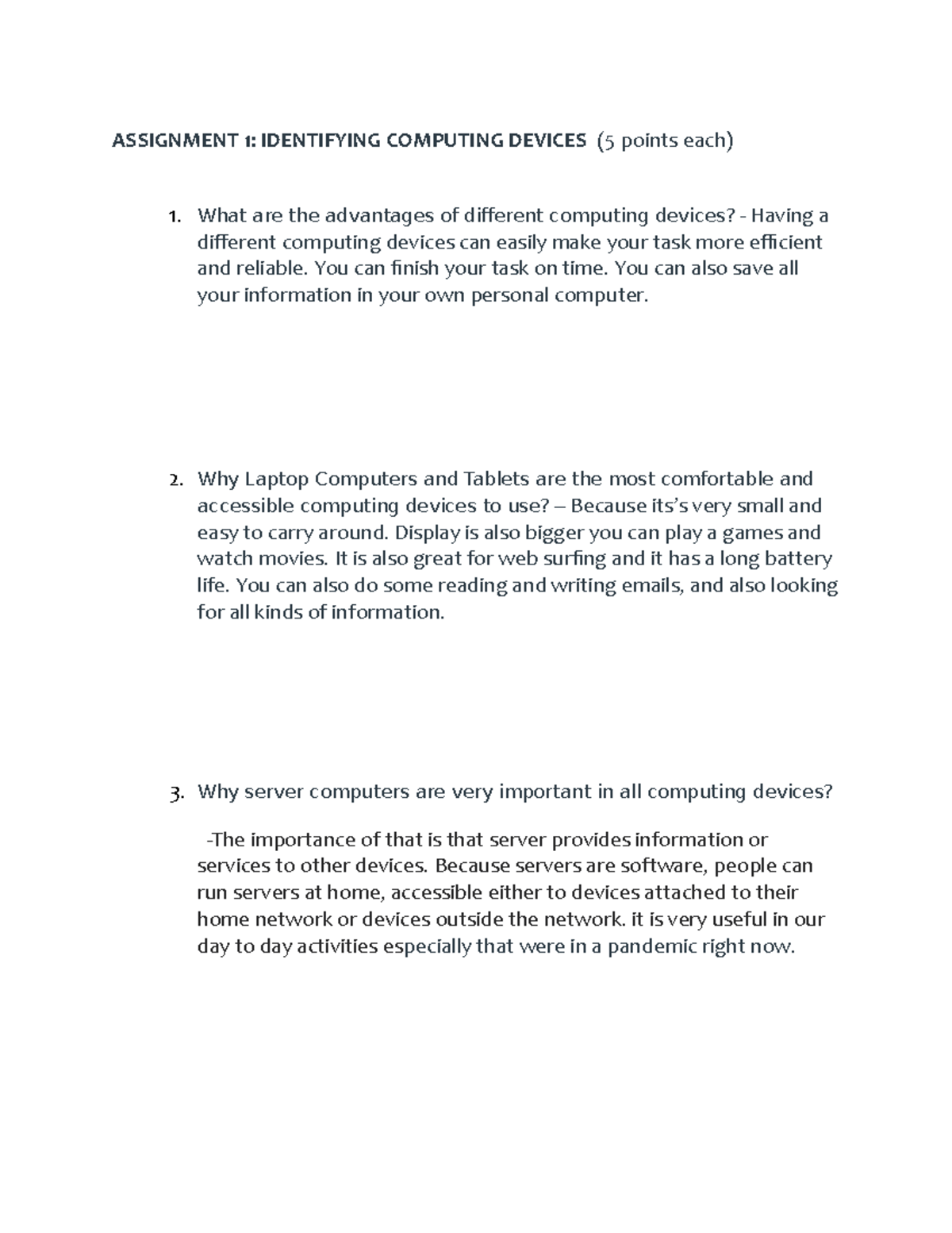 INTRODUCTION TO COMPUTING - Business Administration Major in Banking ...