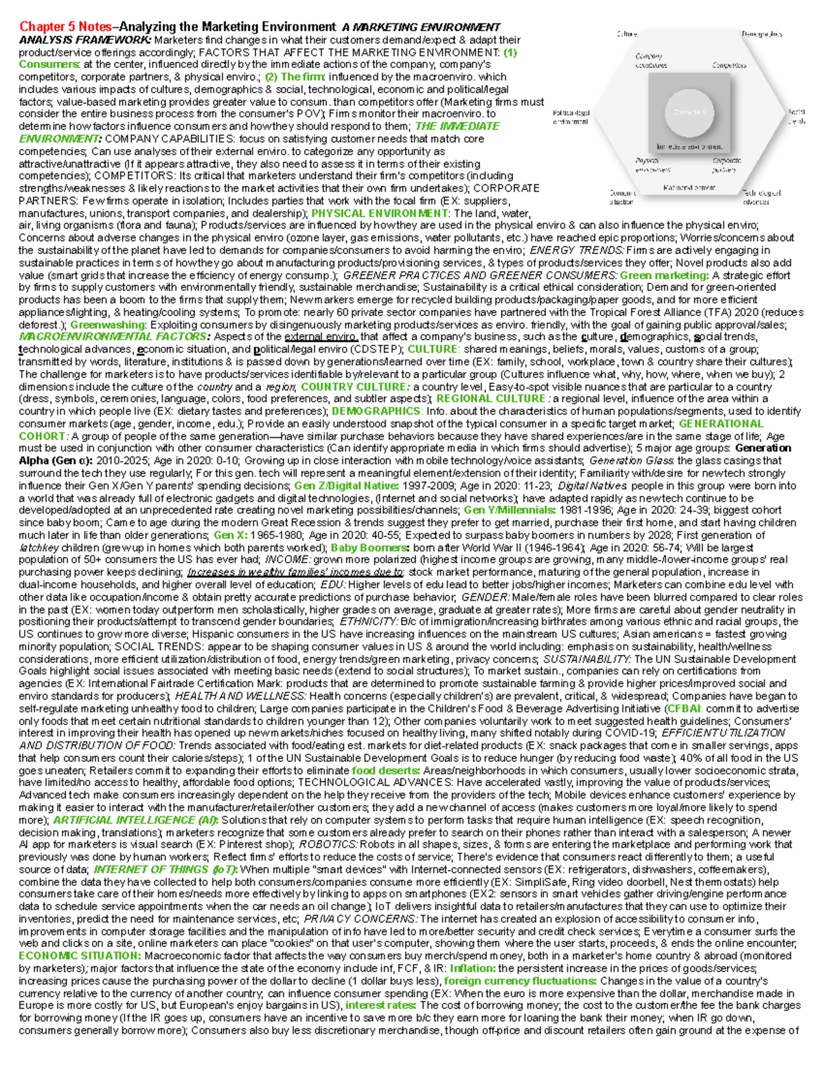 Principles of Marketing Exam Two USC MKTG 350 - Chapter 5 Notes ...