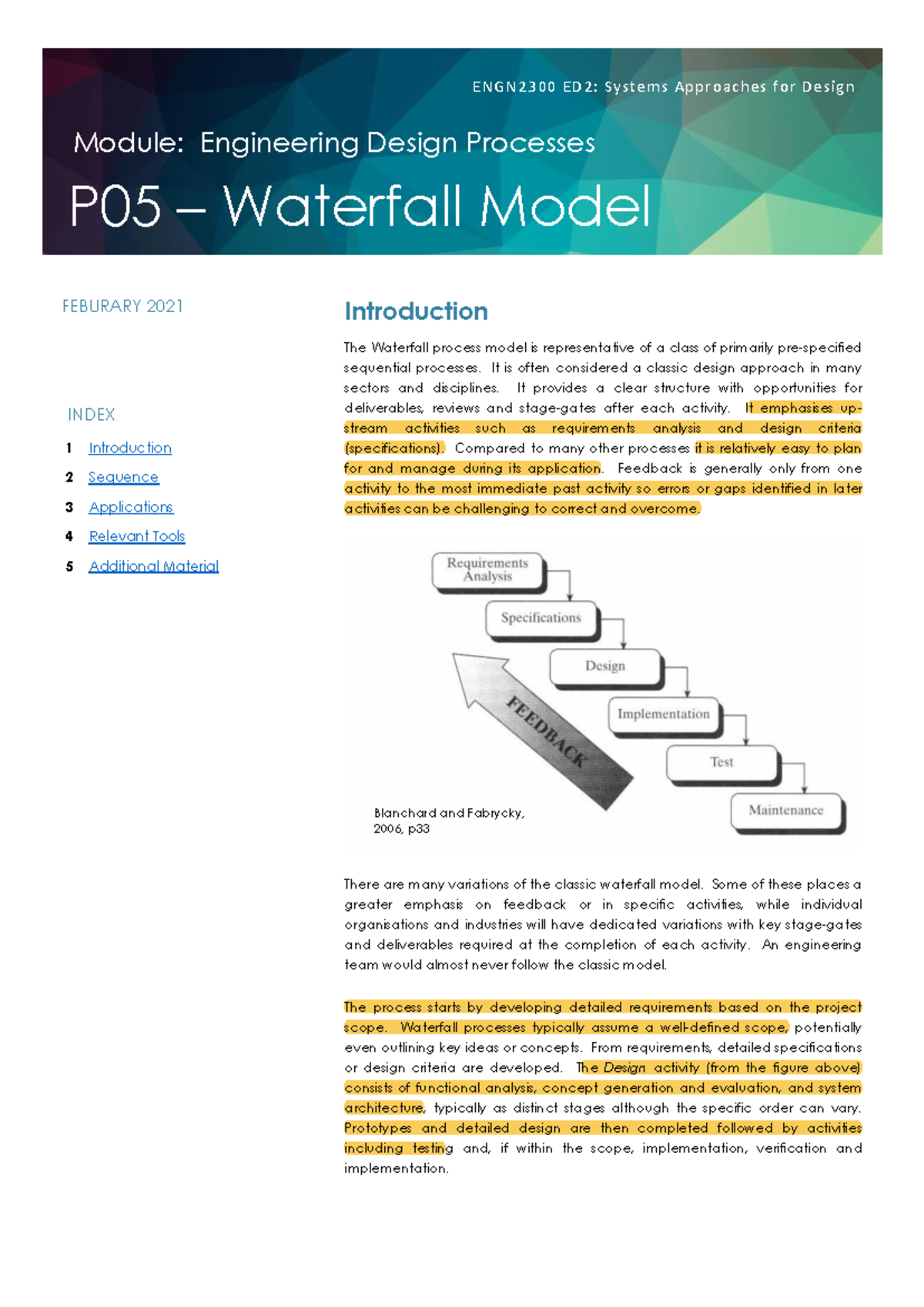 P05 Waterfall-Model - Waterfall - Introduction The Waterfall process ...