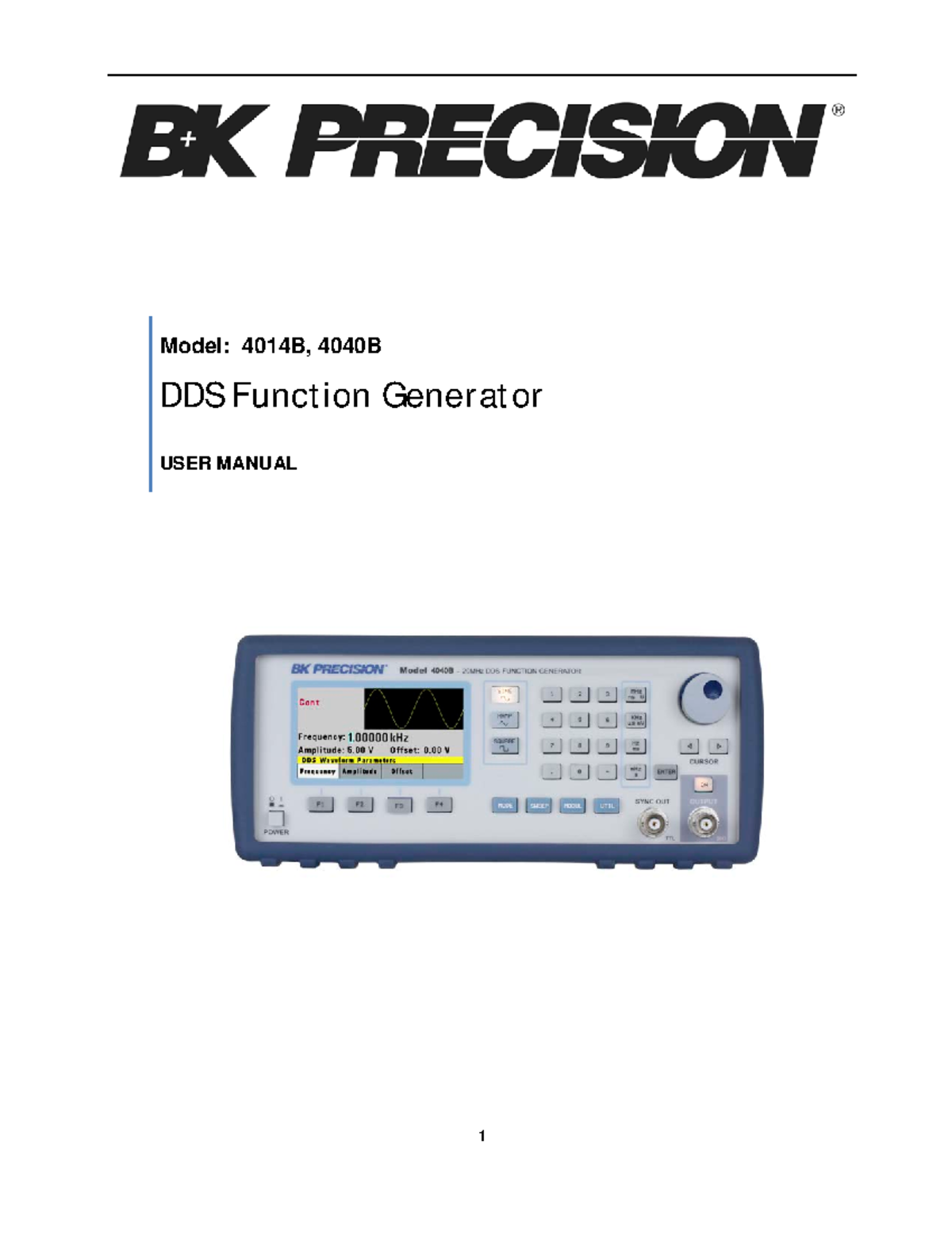 2004 5-69-70usermanual - Model: 4014B, 4040B DDS Function Generator ...