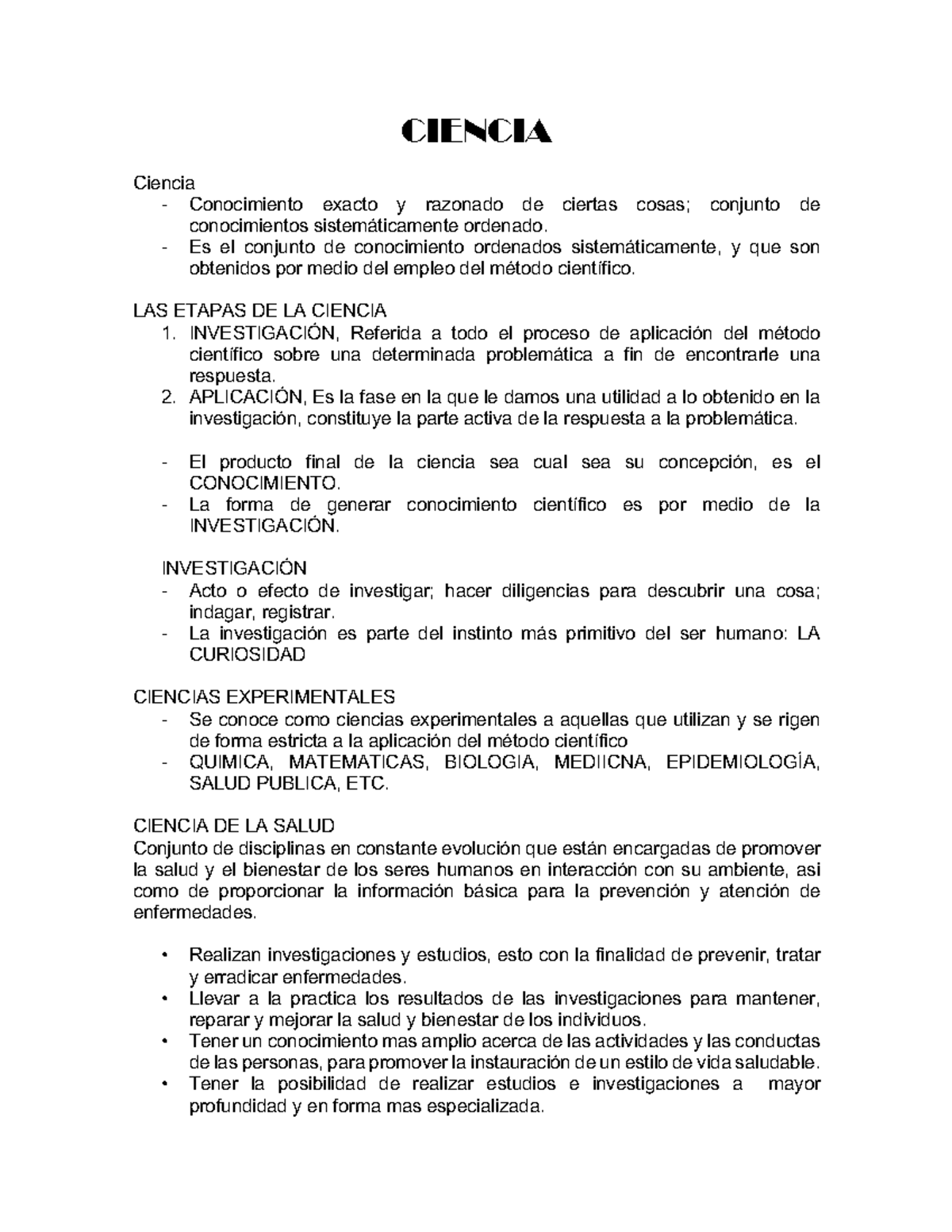 1 parcial PATO - Hoal - CIENCIA Ciencia - Conocimiento exacto y ...