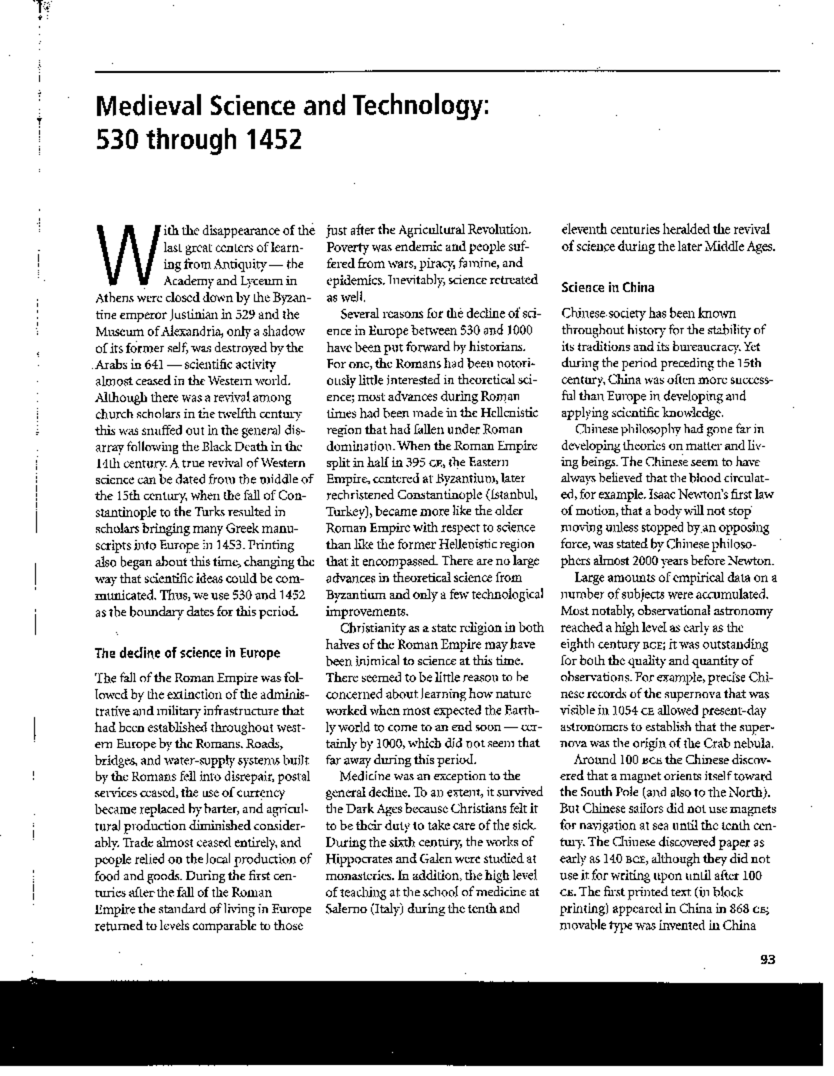 Medieval Science and Technology - 3000 - Studocu