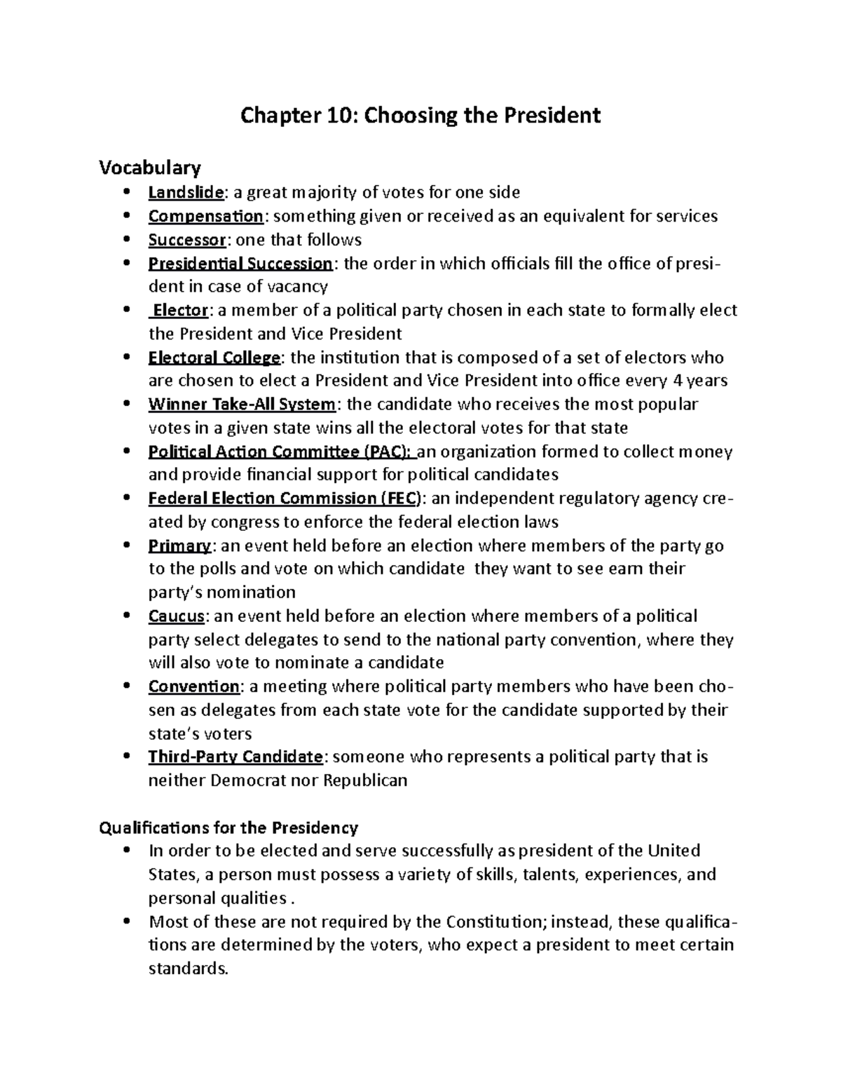 Chapter 10 notes about world history - Chapter 10: Choosing the ...