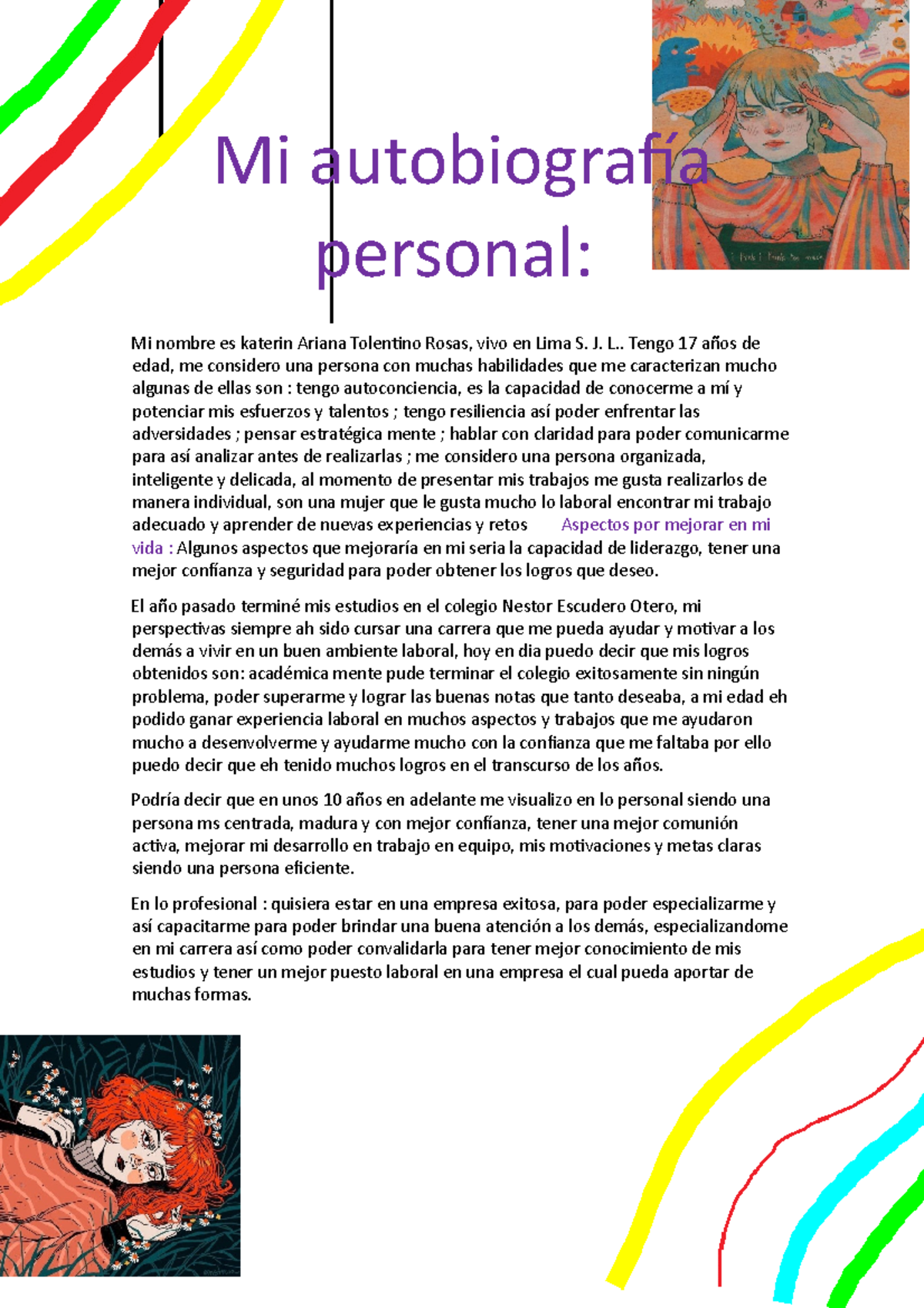 Mi autobiografía Katerin Tolentino - Mi autobiografía personal: Mi ...