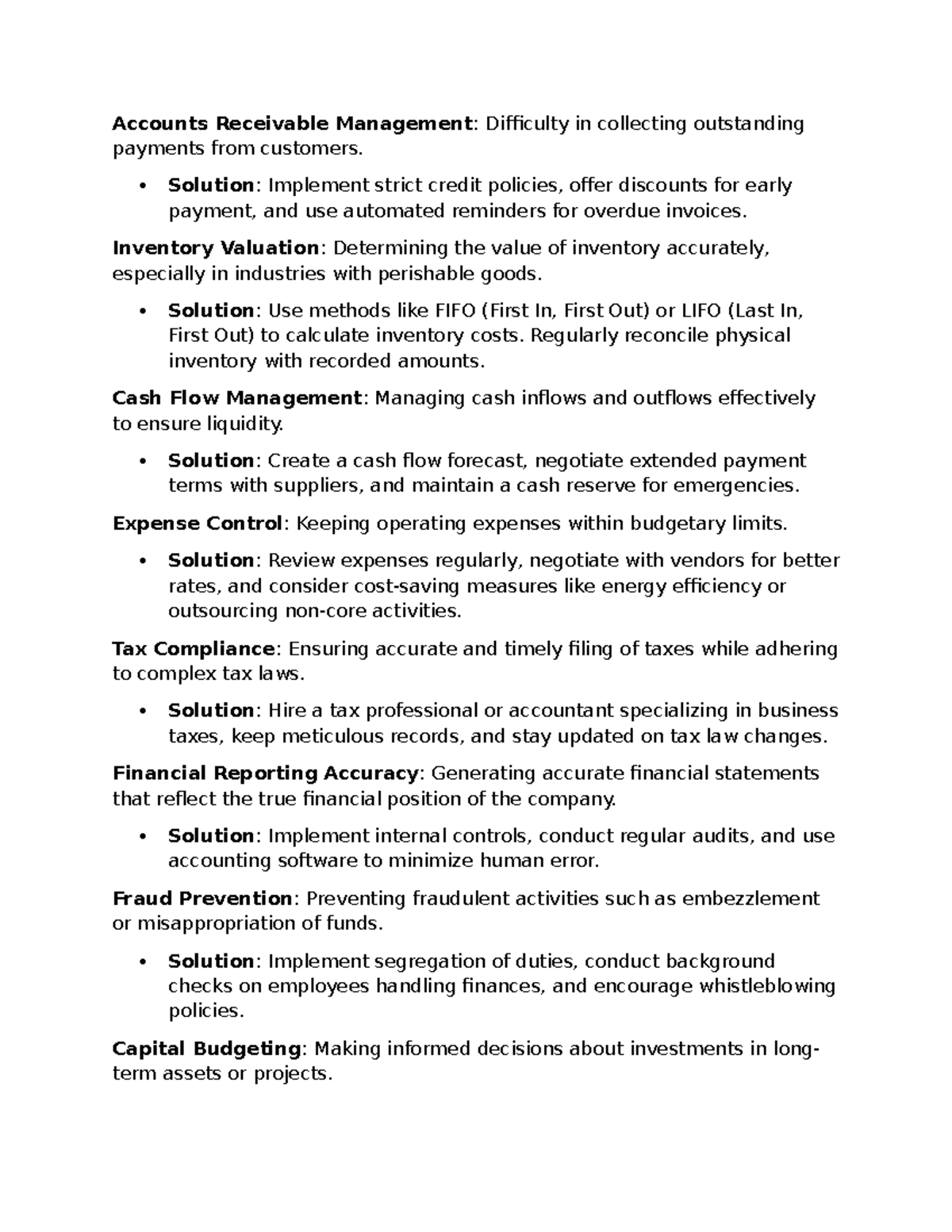 ACCOUNTING PROBLEMS FOR BSA Students - Accounts Receivable Management ...