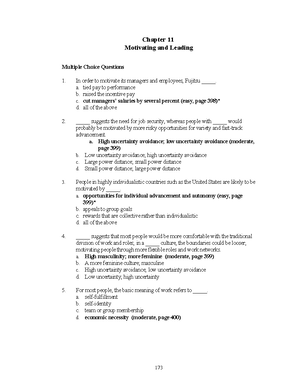 Chapter 7 test bank of international management - 1 International ...