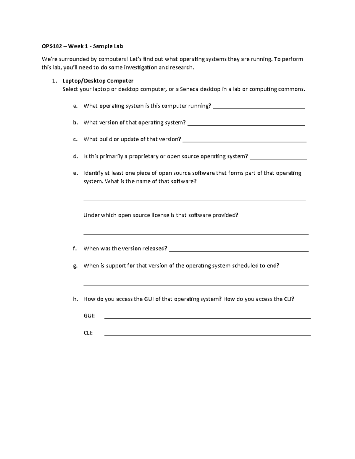 Lab 1 - OPS102 LAb 1 - OPS102 – Week 1 - Sample Lab We’re surrounded by computers! Let’s find ...