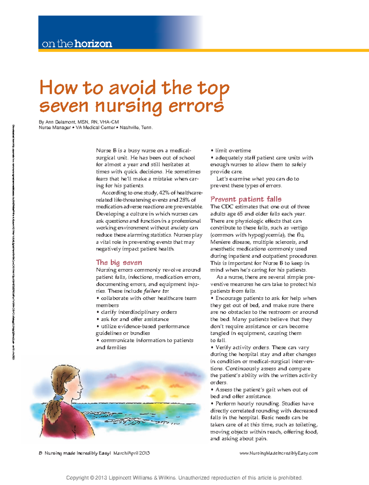 How to avoid the top seven nursing errors - Downloaded from journals ...