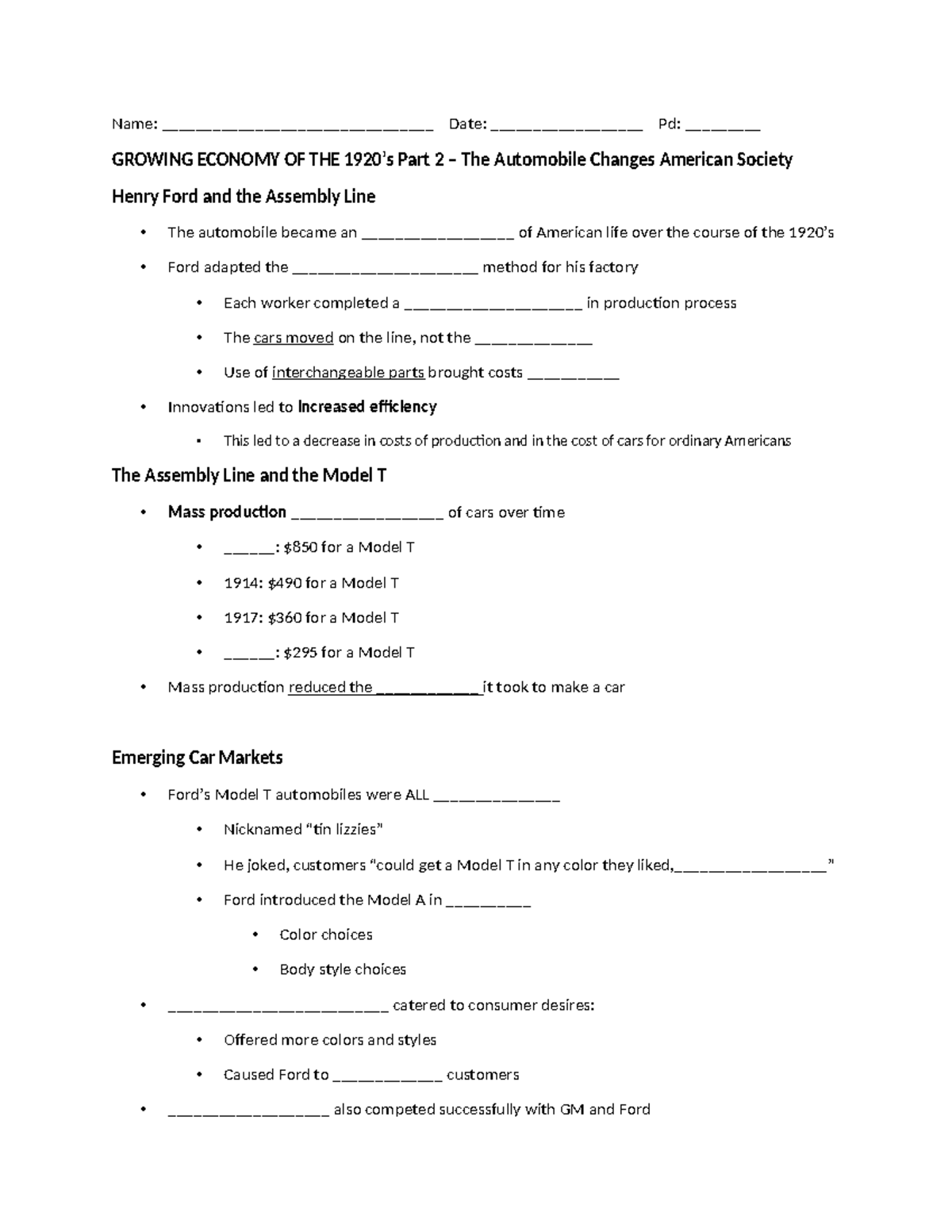 Growing Economy 2 - Rise of New Industries - Automobile sms022518 ...