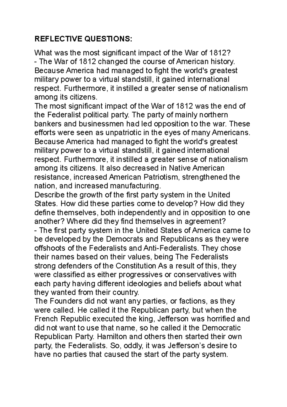 Chapter 8 Reflective Questions 8 - ASS - REFLECTIVE QUESTIONS: What was ...